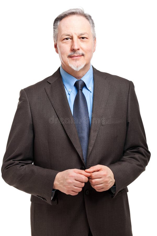 Smiling Businessman Isolated on White Stock Photo - Image of banker ...