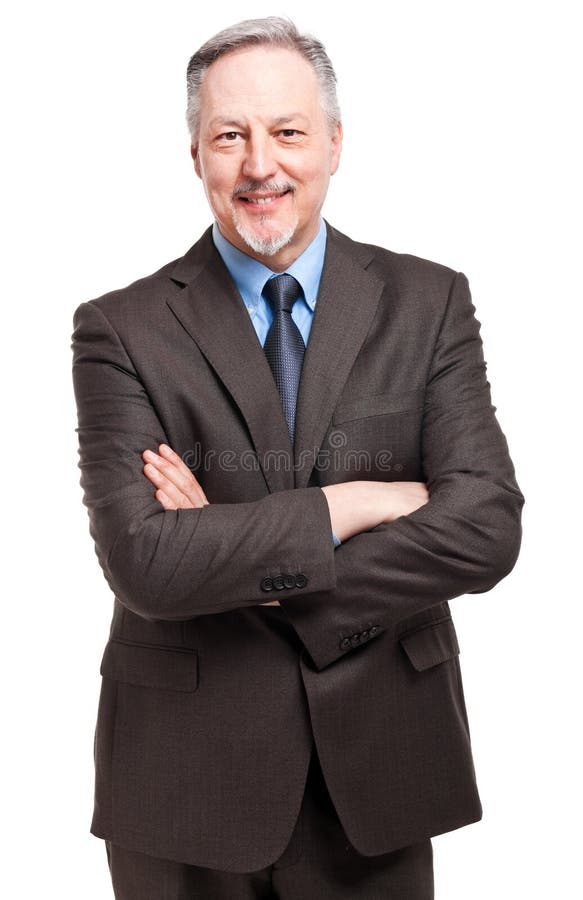 Smiling Businessman Isolated on White Stock Image - Image of economy ...