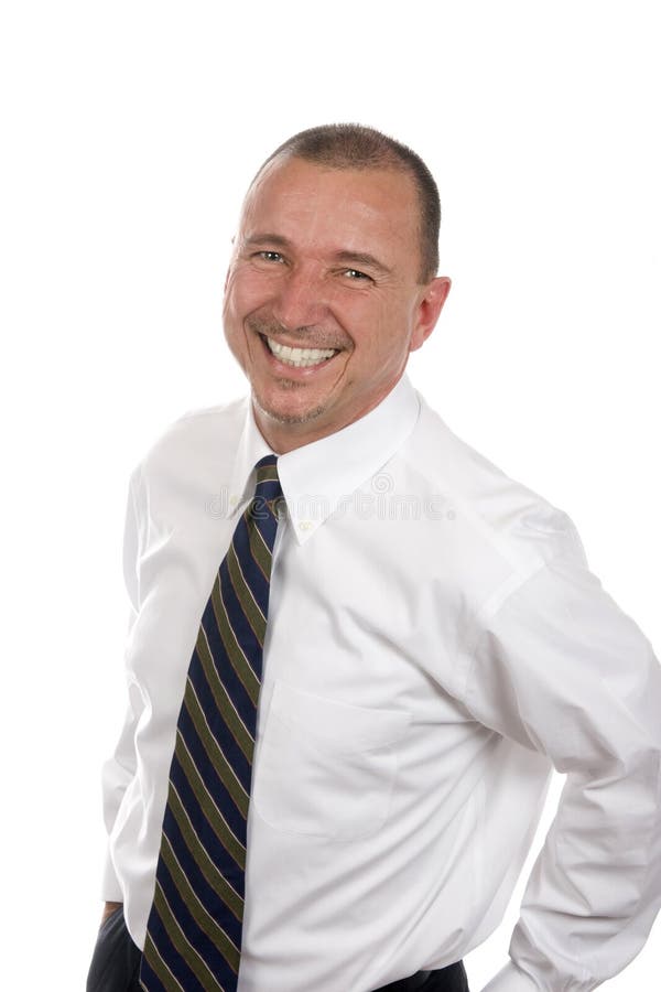 Businessman in White Shirt and Tie Stock Image - Image of laugh ...