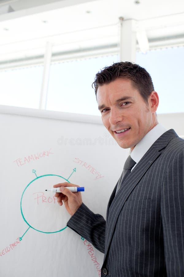 Businessman Reporting Sales Figures To His Team Stock Image - Image of ...