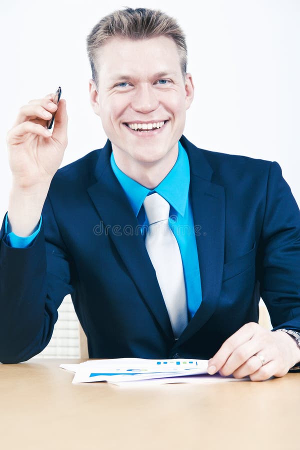 Smiling businessman stock image. Image of laughing, hand - 31621751