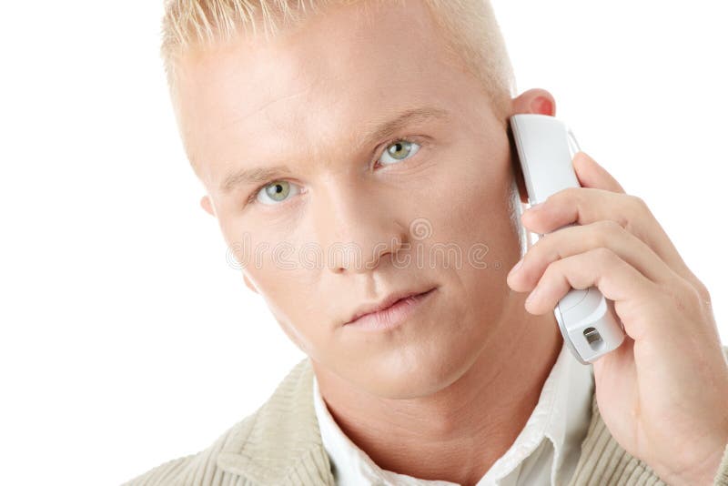 Businessman with Cell Phone Stock Image - Image of individuality ...