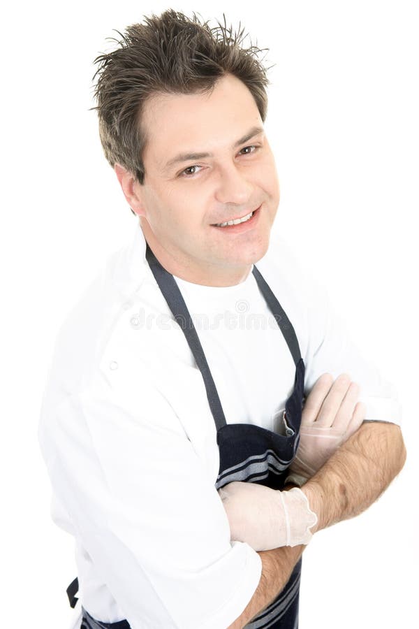 Smiling Butcher stock photo. Image of standing, male, apron - 3310184