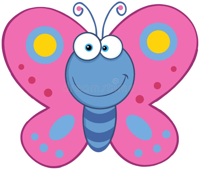 Funny butterfly cartoon stock vector. Illustration of cheerful - 29405777