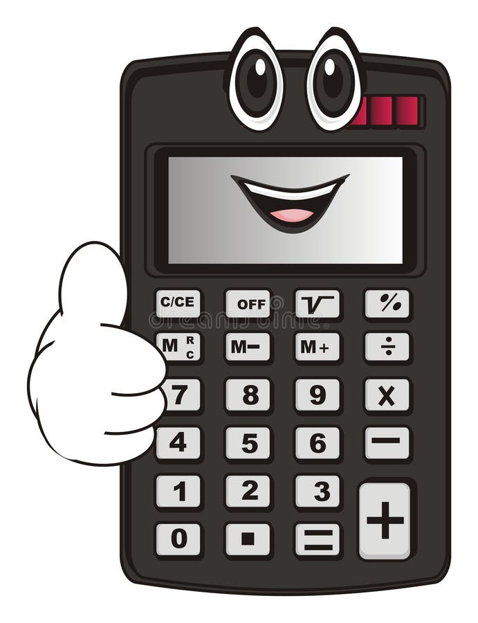Happy Calculator with One Hand Stock Illustration - Illustration of ...