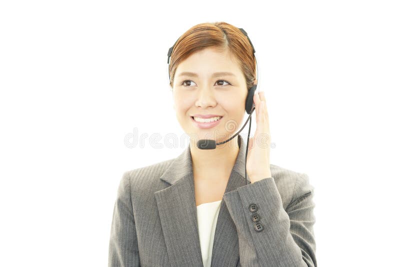 Smiling Call Center Operator Stock Image - Image of human, desk: 39678077