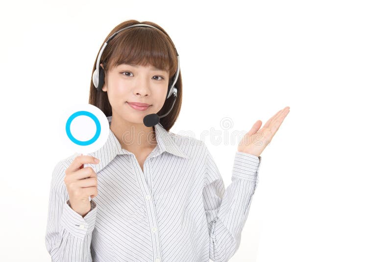 Smiling Call Center Operator Stock Image - Image of enjoying, center ...
