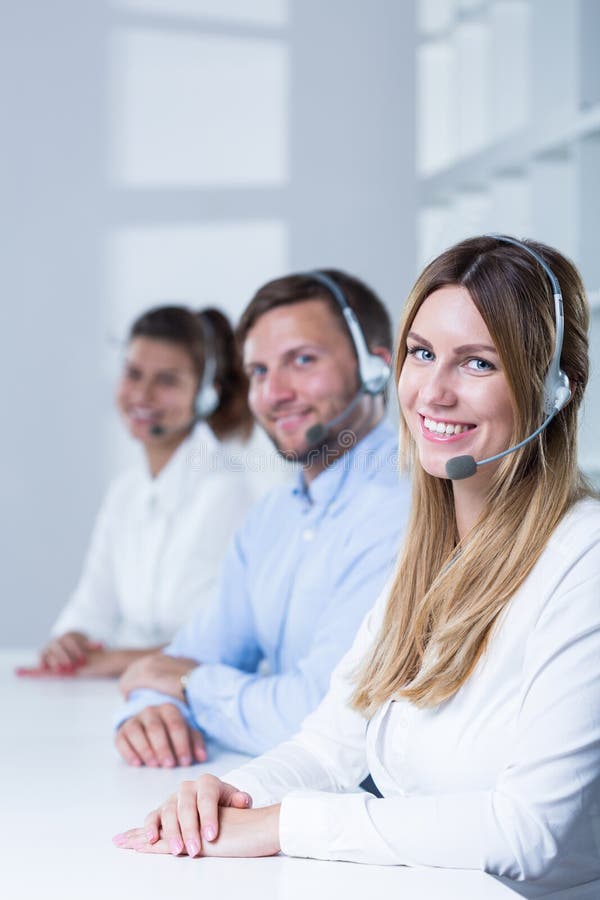 Smiling call center team stock image. Image of team, group - 60157795
