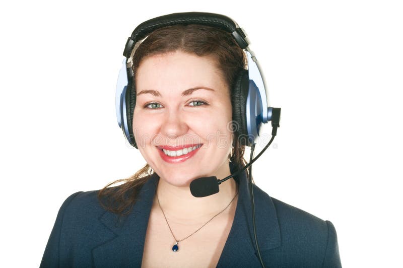 Smiling Call Operator Young Woman Stock Photo - Image of female ...