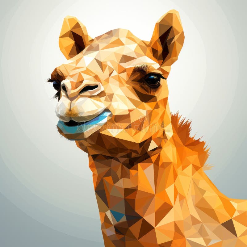 Abstract Camel in Polygonal Style: a Speedpainting of Geometric Shapes ...