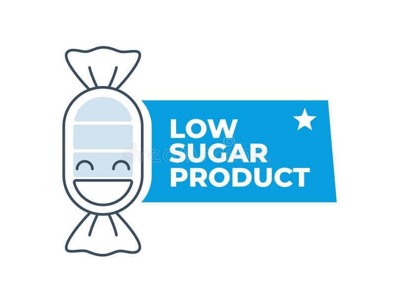 A Smiling Candy Wrap with Text Low Sugar Product Stock Illustration ...