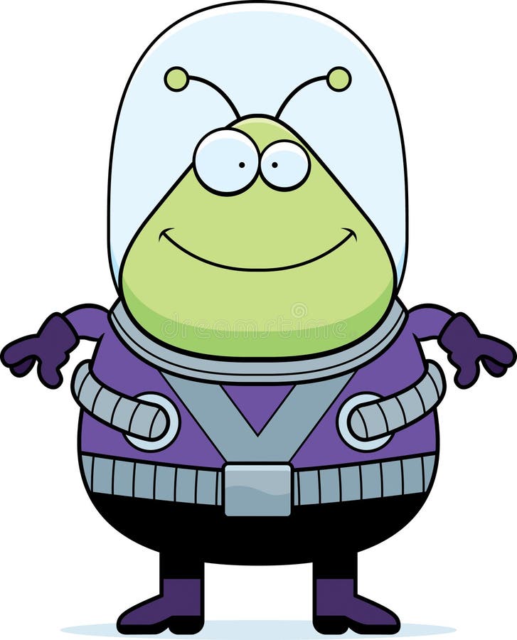 Alien Smiling with Spaceship Stock Vector - Illustration of beast ...