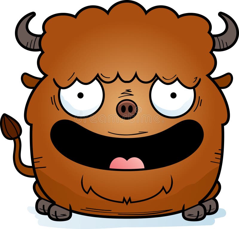 Smiling Cartoon Bison stock vector. Illustration of grinning - 116015423