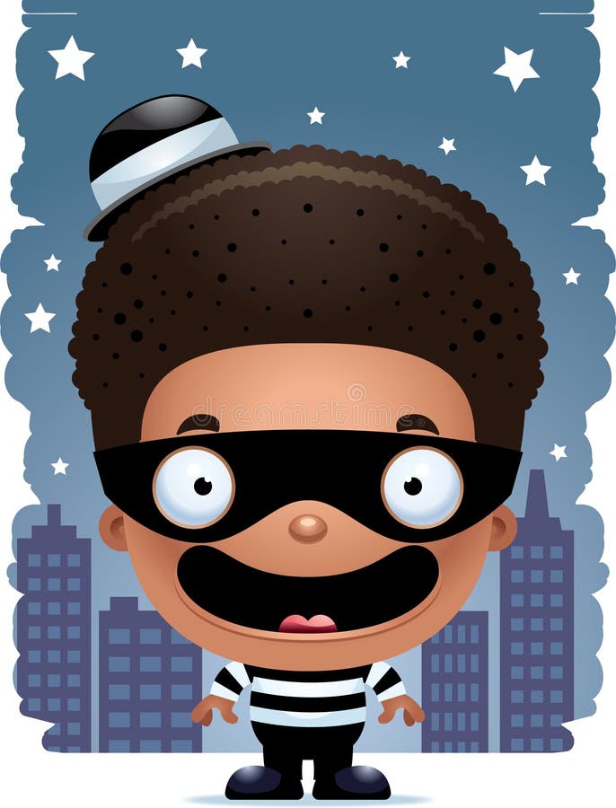 Smiling Cartoon Boy Burglar Stock Vector - Illustration of child ...