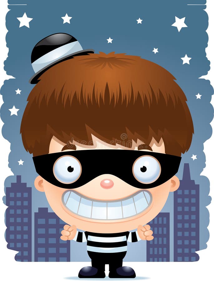 Smiling Cartoon Boy Burglar Stock Vector - Illustration of cartoon ...