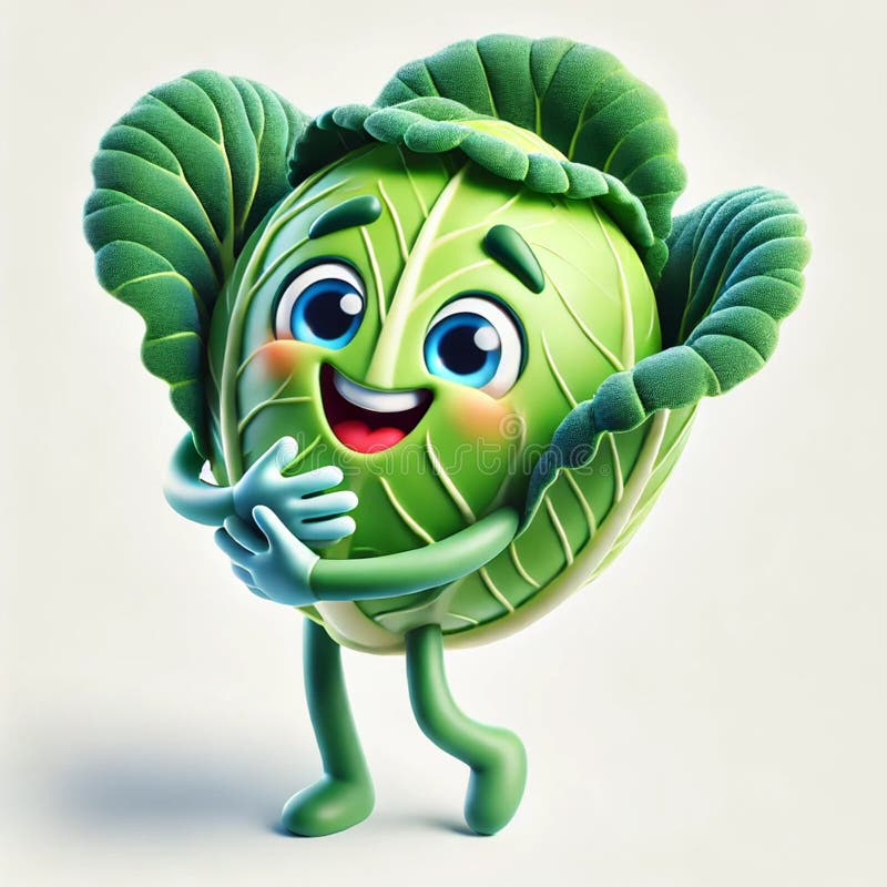 Smiling Cartoon Cabbage Stock Illustration Illustration Of Mascot 323356455