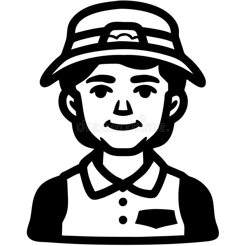 Smiling Cartoon Character with Hat and Uniform Vector Illustration ...