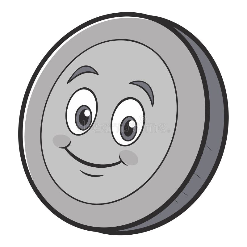 Smiling Cartoon Coin Face Vector for Educational and Craft Projects ...
