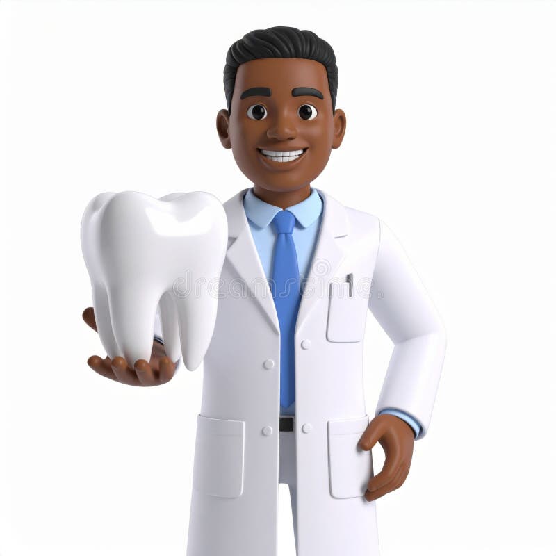 Cartoon Dentist Doctor with Tooth Vector Stock Illustration ...