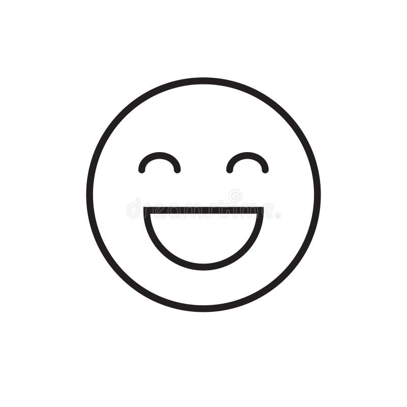 Smiling Cartoon Face Positive People Emotion Icon Stock Vector ...