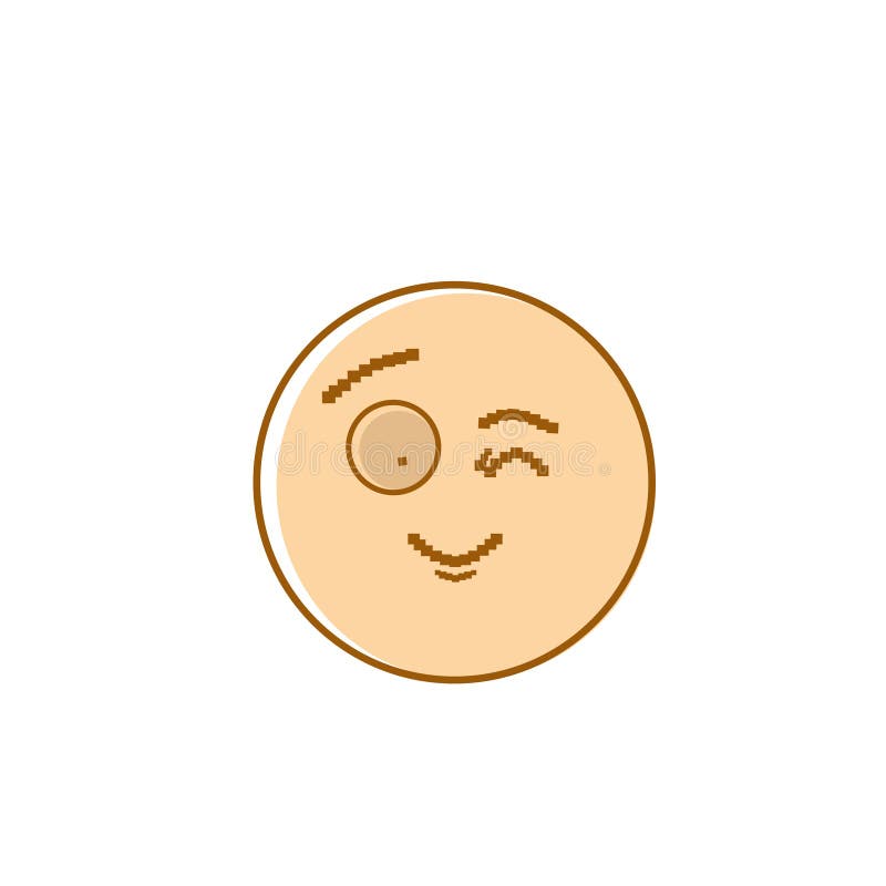 Smiling Cartoon Face Winking Positive People Emotion Icon Stock Vector ...