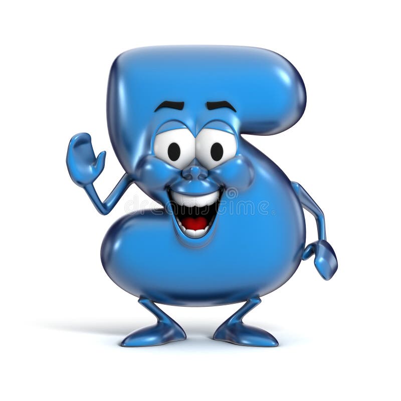 Smiling Cartoon Font Number 5 Stock Illustration - Illustration of ...