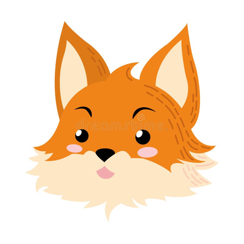 Smiling Cartoon Fox Face. Vector Stock Illustration - Illustration of ...