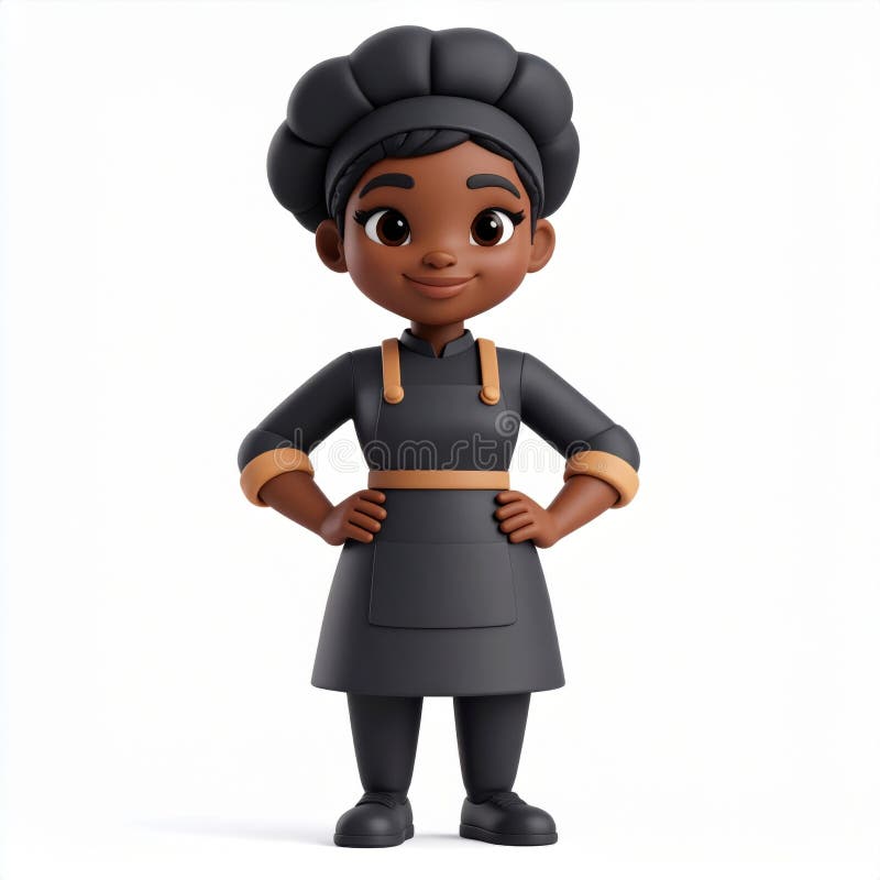 Black Female Chef Cartoon