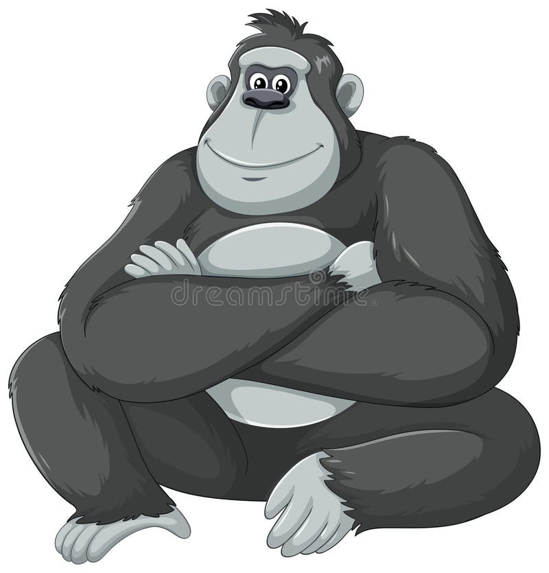 A smiling cartoon gorilla stock vector. Illustration of black - 309258973