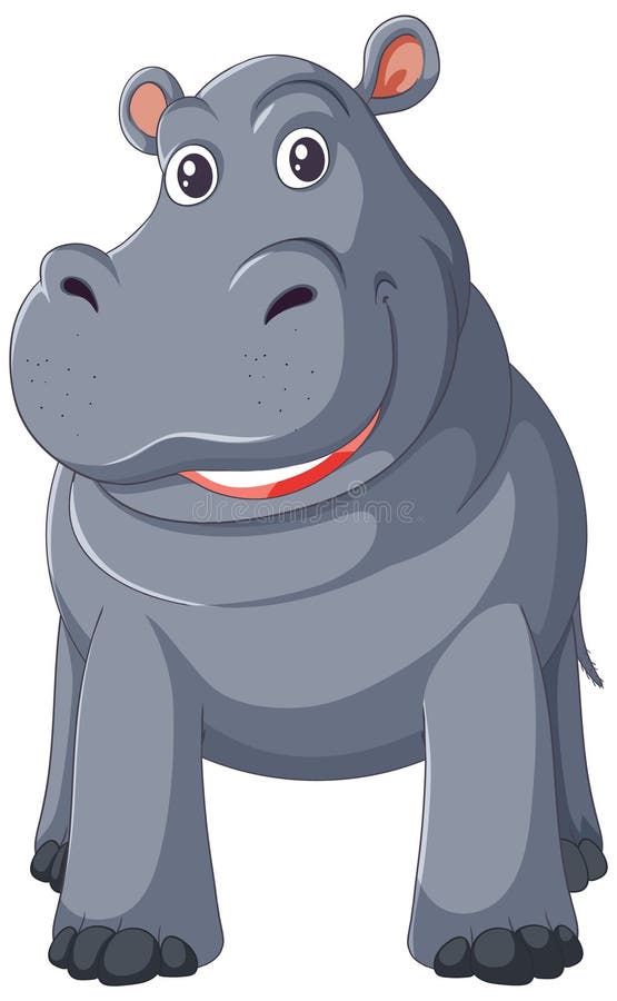 A smiling cartoon hippo stock vector. Illustration of character - 308385112