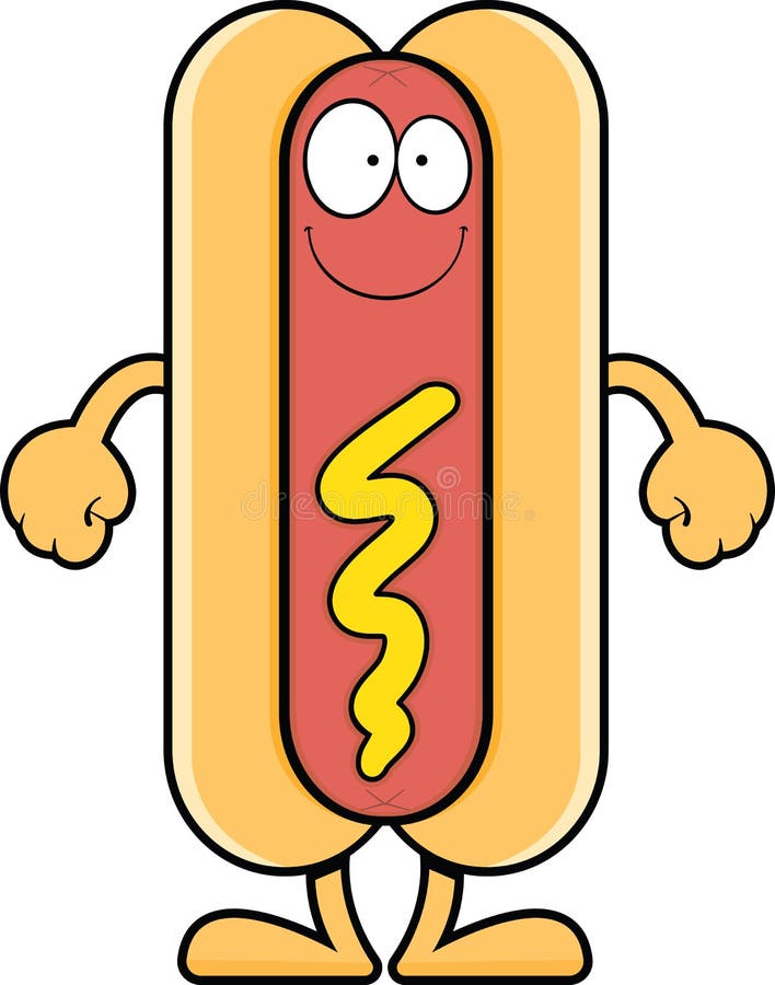 Smiling Cartoon Hot Dog stock vector. Illustration of fast - 40757753