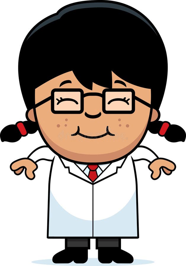 Smiling Cartoon Little Scientist Stock Vector - Illustration of happy ...