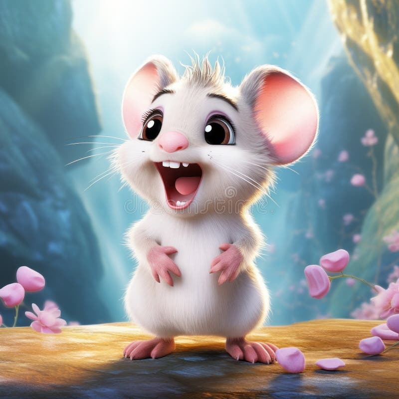 Smiling Cartoon Mouse Hd Wallpaper with Childlike Innocence and Charm ...