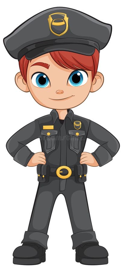Smiling Cartoon Police Officer Stock Vector - Illustration of justice ...