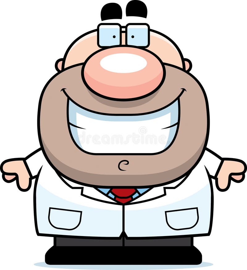 Smiling Cartoon Scientist stock vector. Illustration of happy - 47715546