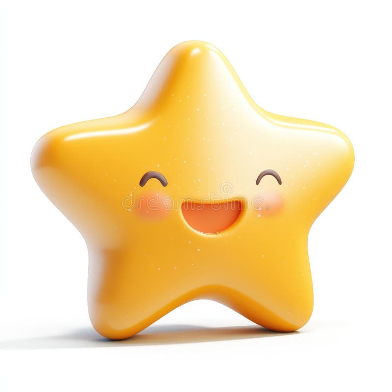 Adorable Yellow Star Character, Smiling Cartoon Icon Stock Illustration ...