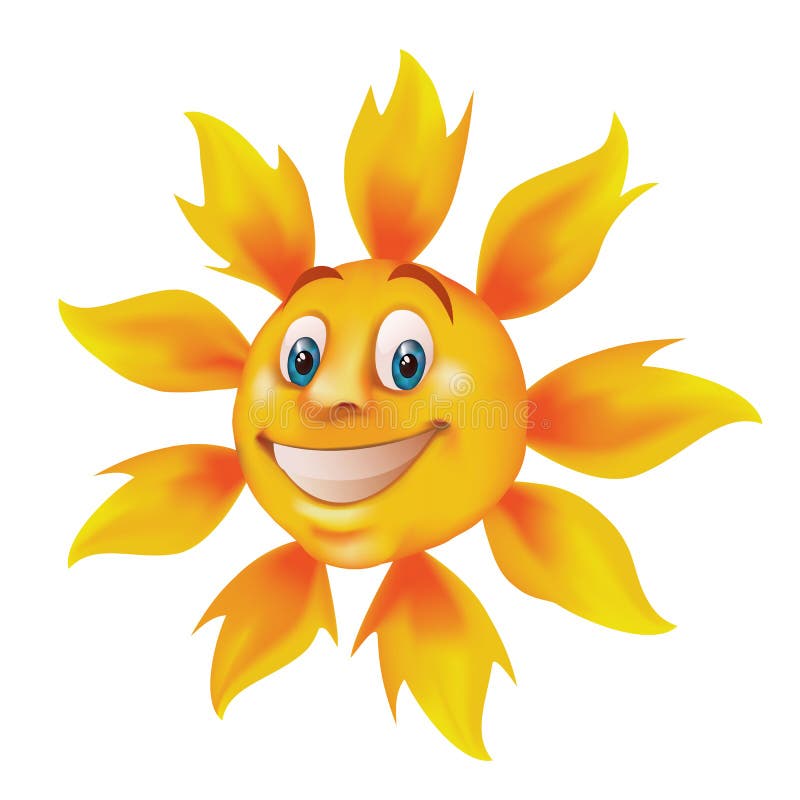 Smiling cartoon sun stock vector. Illustration of happy - 19505138