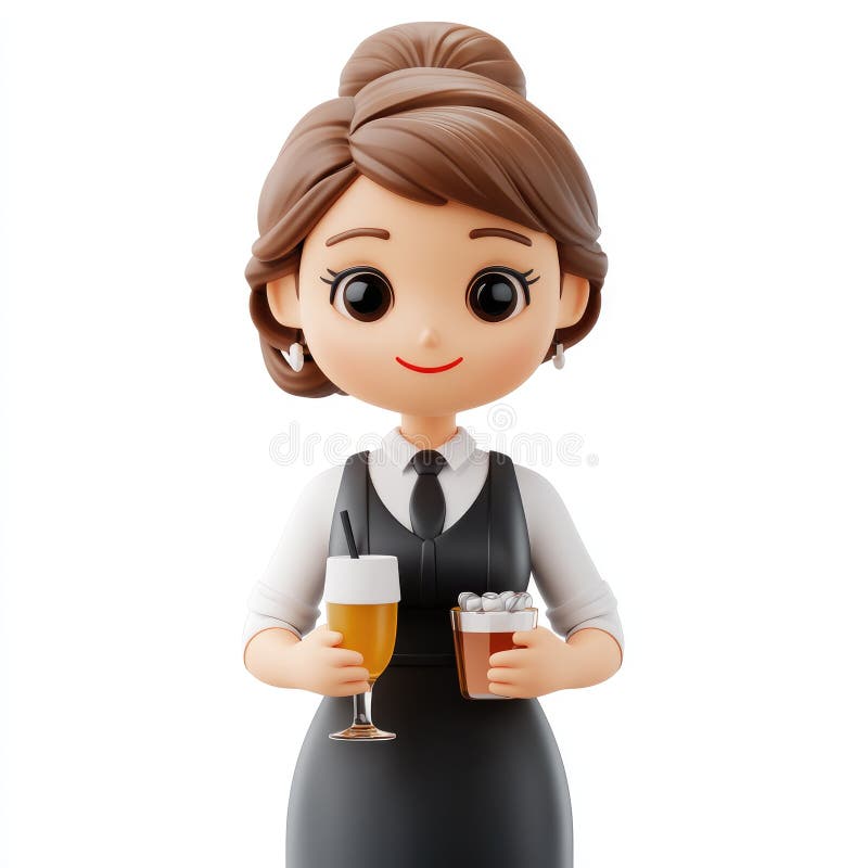 Cartoon Smiling Waitress Stock Illustrations – 1,042 Cartoon Smiling ...