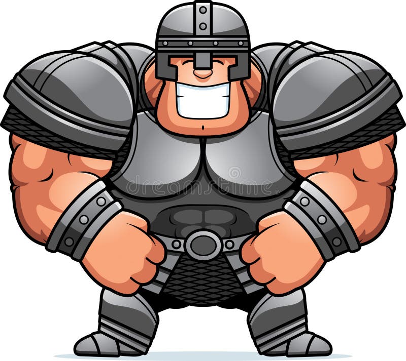 Smiling Cartoon Warrior stock vector. Illustration of hulking - 51212086