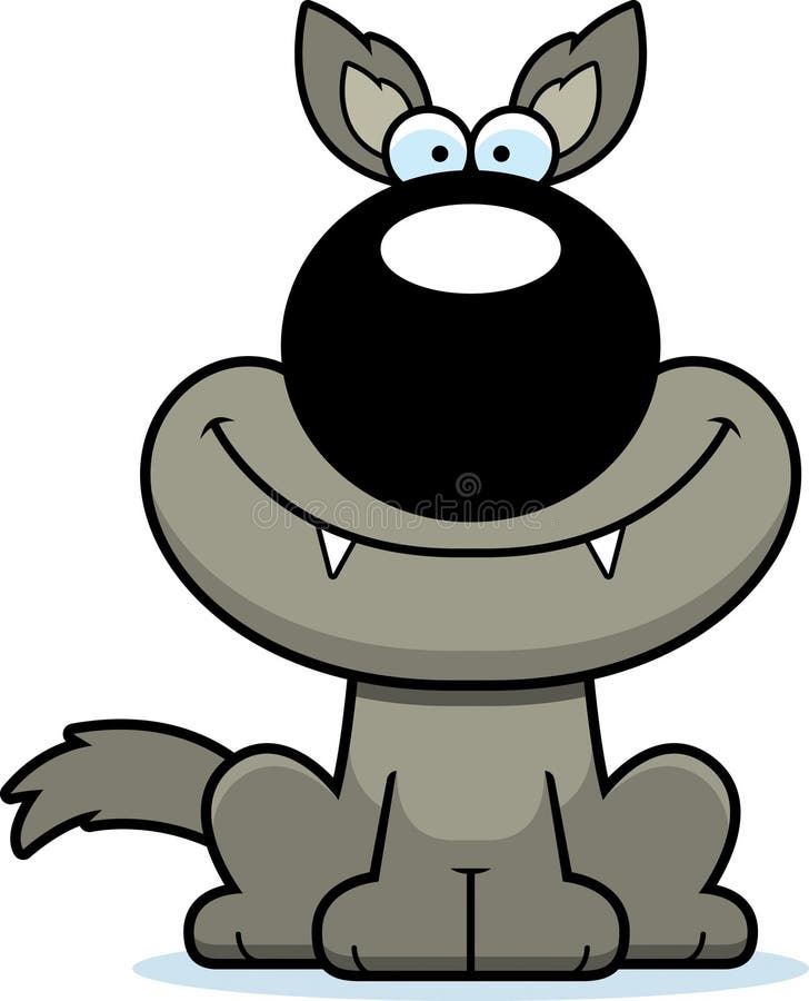 Smiling Cartoon Wolf stock vector. Illustration of cartoon - 51446357