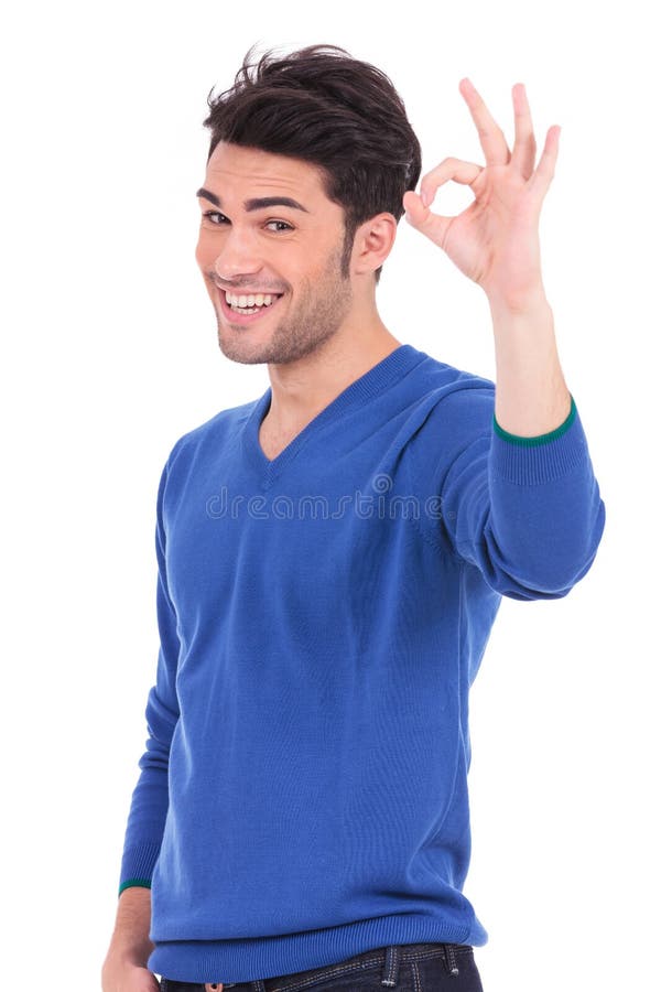 258 Man Hand Sign Ok Alright Positive Gesture Sign Stock Photos - Free ...