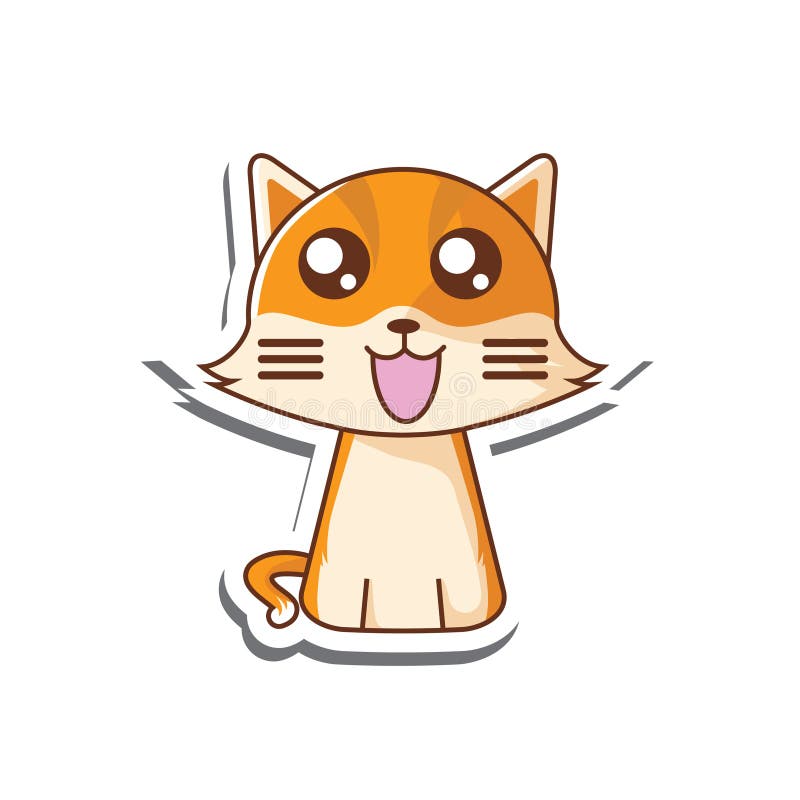 Smiling Cat Cartoon. Vector Illustration Decorative Design Stock Vector ...