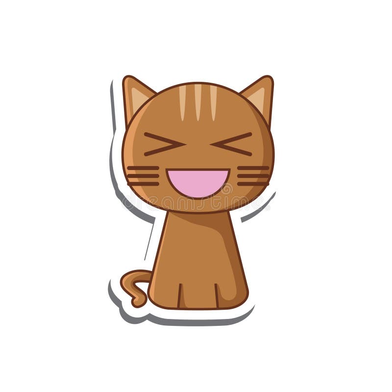 Smiling Cat Cartoon. Vector Illustration Decorative Design Stock Vector ...