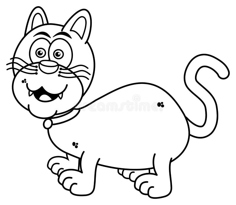 A smiling cat coloring stock illustration. Illustration of black - 57662669
