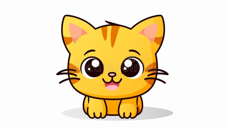 Smiling Cat Face stock illustration. Illustration of orange - 291342095