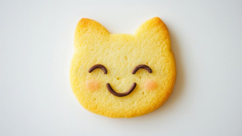 Smiling Cat Face Sugar Cookie Isolated on a White Background, Perfect ...