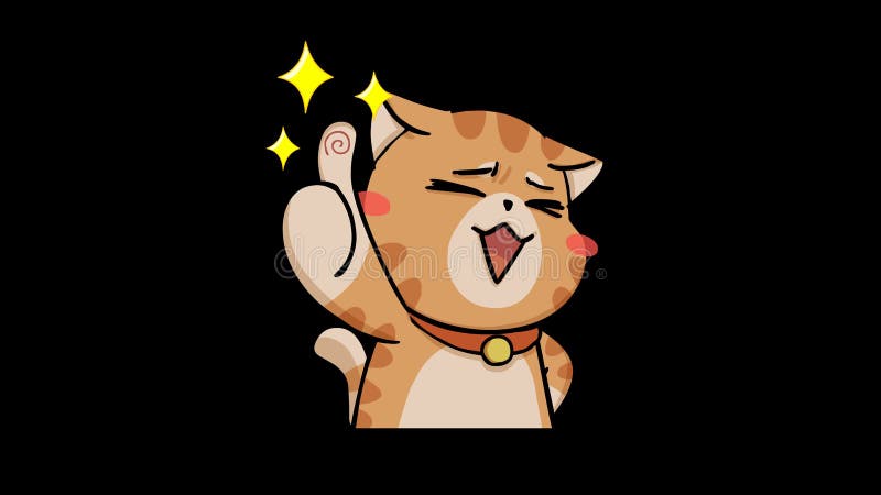 Smiling Cat Giving Thumbs Up - Transparent Background Stock Footage ...