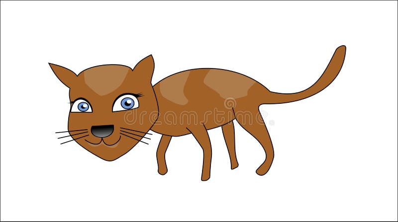 Smiling cat stock illustration. Illustration of brown - 57673013