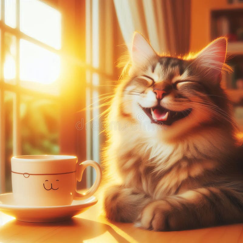Smiling Cat Smile a Warm Sunny Smile from a Happy Cat Stock ...