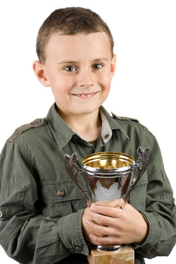 Smiling Champion With His Trophy Picture. Image: 7718792